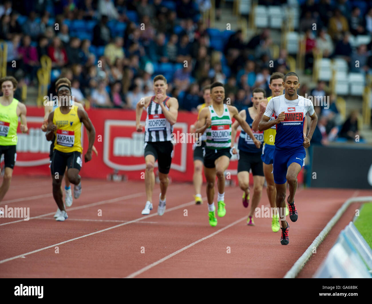 Birmingham 25th June 2016, Michael Rimmer competing in the Men's 800m ...