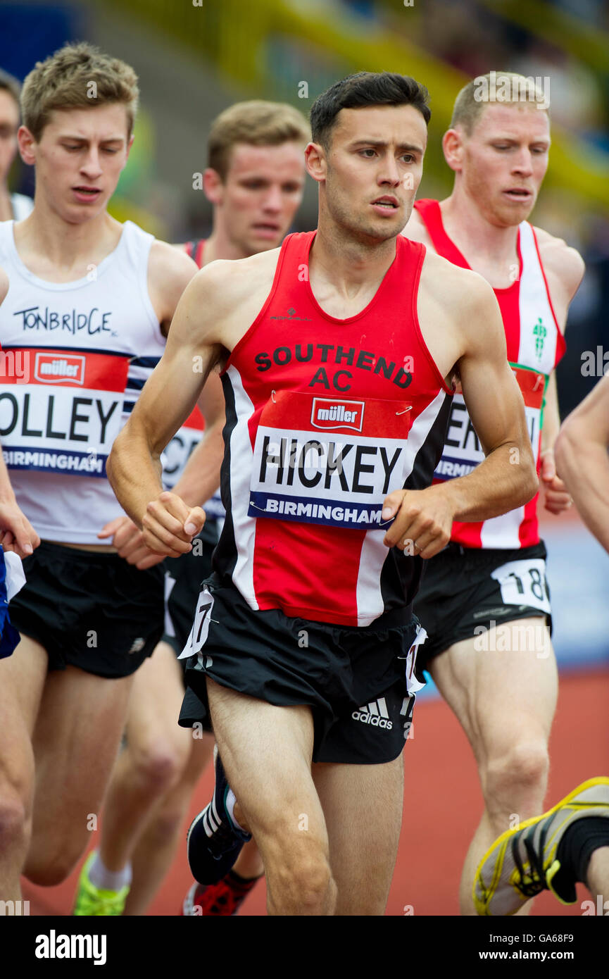 Birmingham 25th June 2016, Adam Hickey competing in the 5000m final in ...