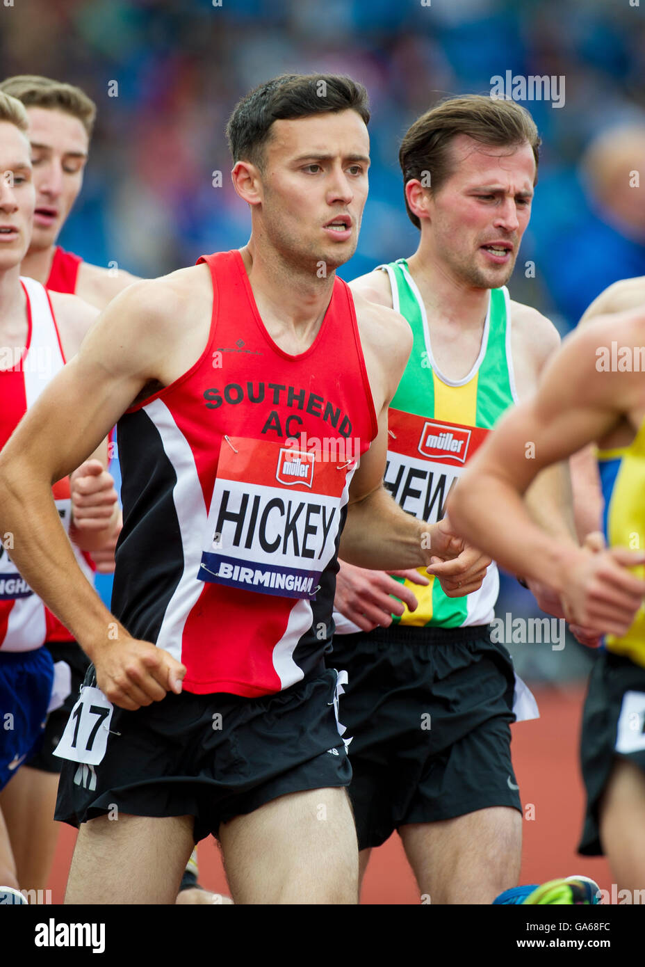 Birmingham 25th June 2016, Adam Hickey competing in the 5000m final in ...