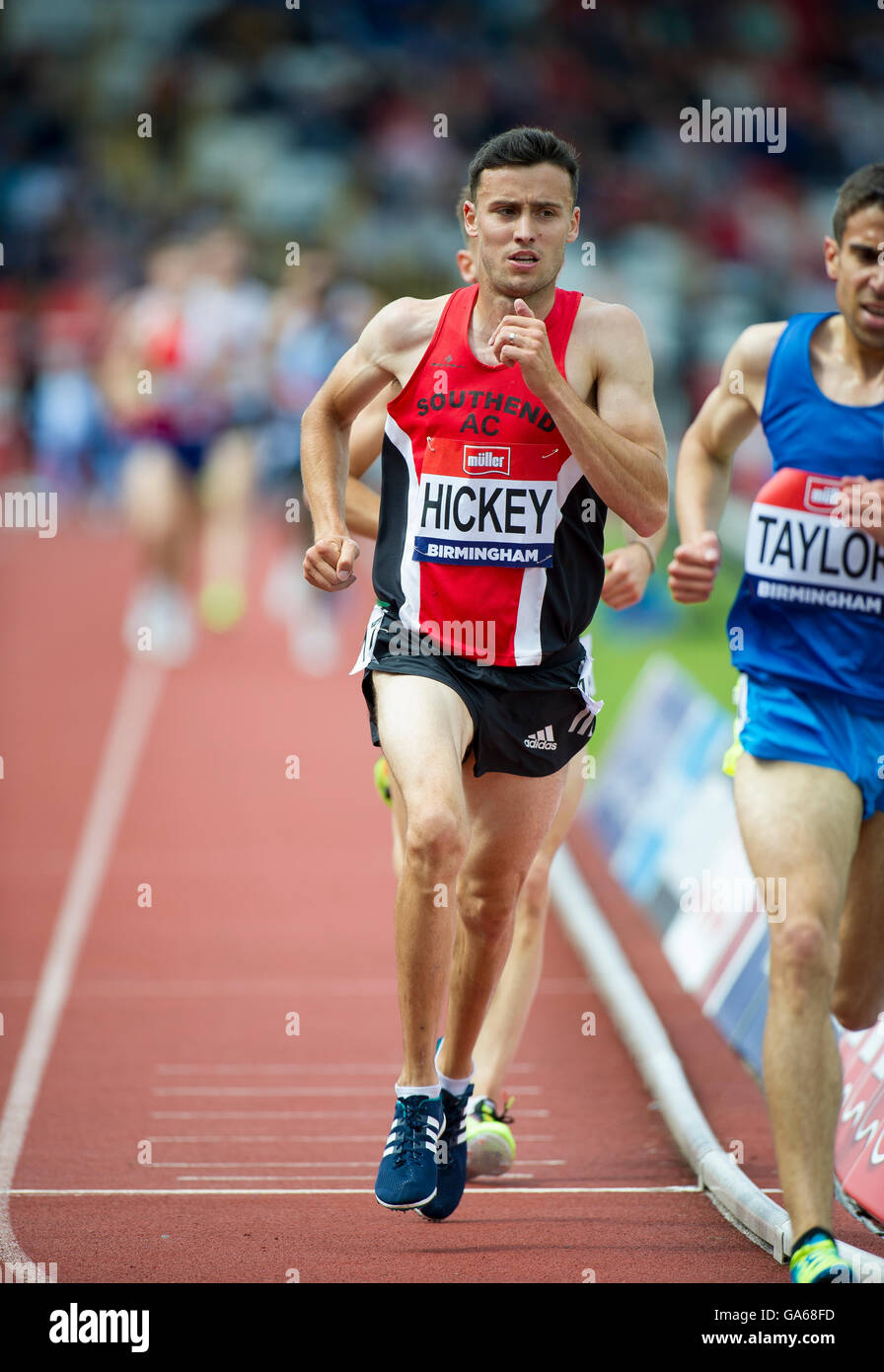 Birmingham 25th June 2016, Adam Hickey competing in the 5000m final in ...