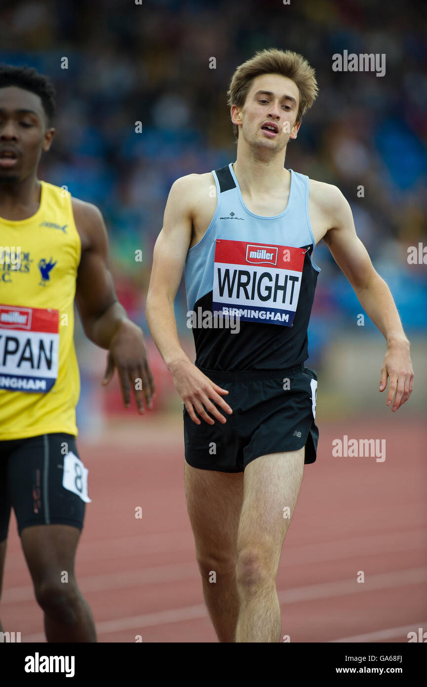 Birmingham 25th June 2016, Adam Wright competing in the Men's 800m ...