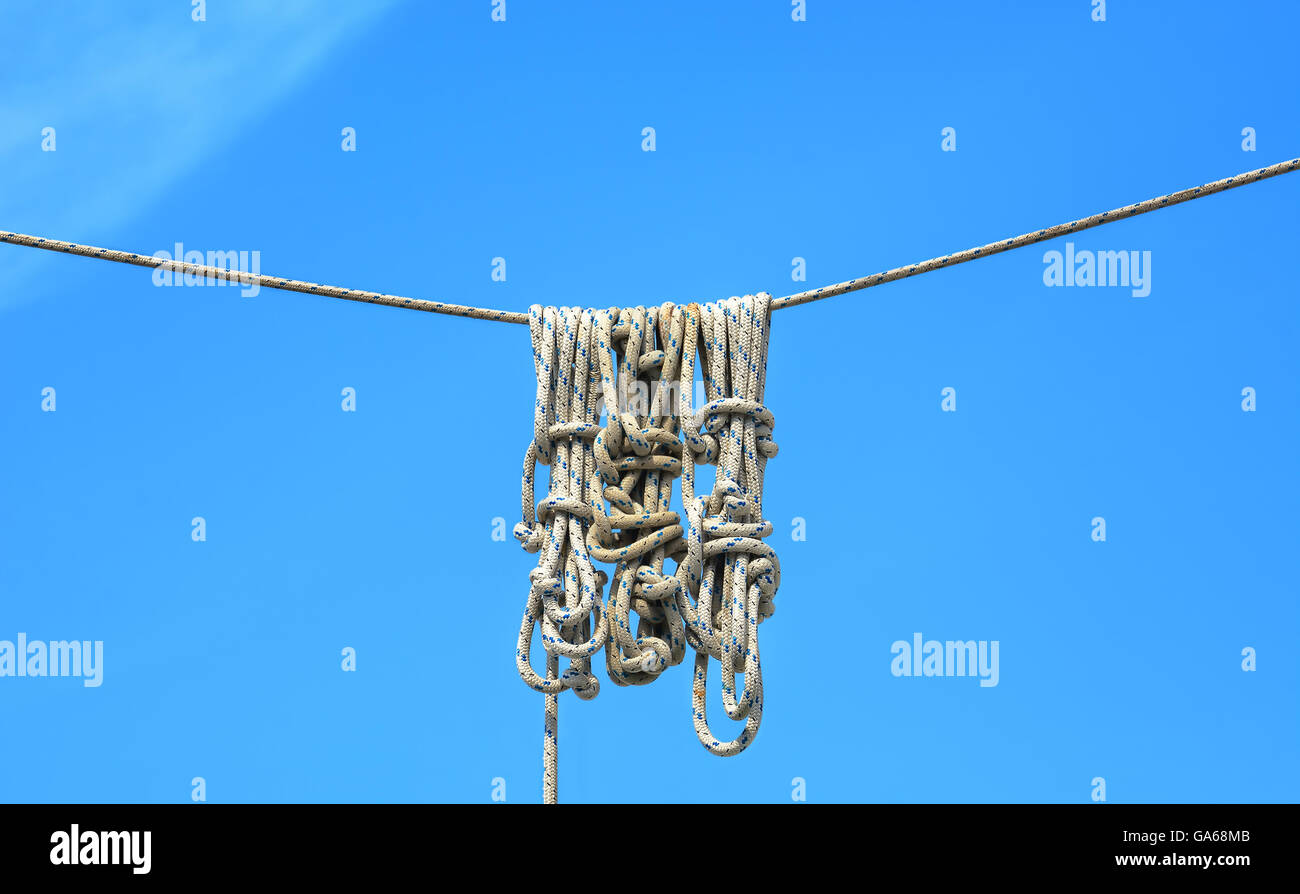 The rigging of a sailing ship Stock Photo - Alamy