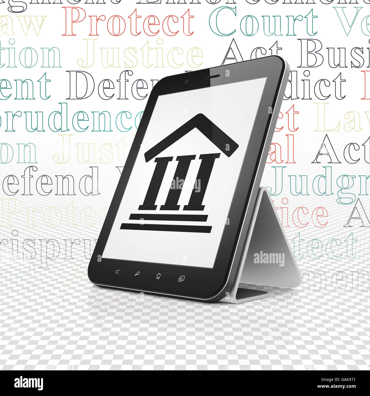 Law concept: Tablet Computer with Courthouse on display Stock Photo - Alamy