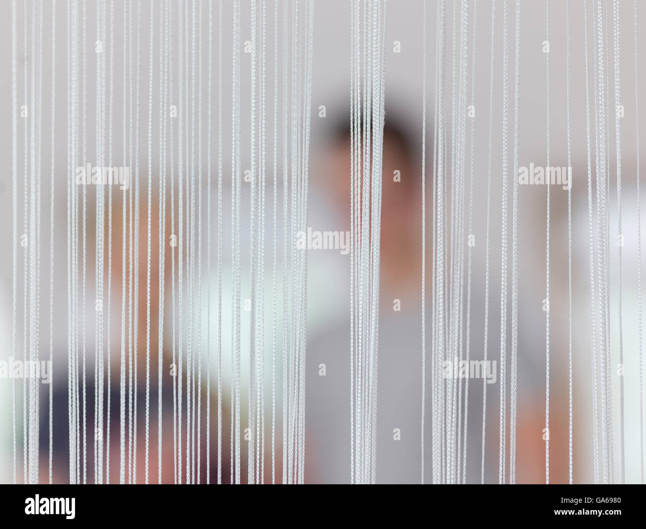 People blurred line curtain hi-res stock photography and images - Alamy