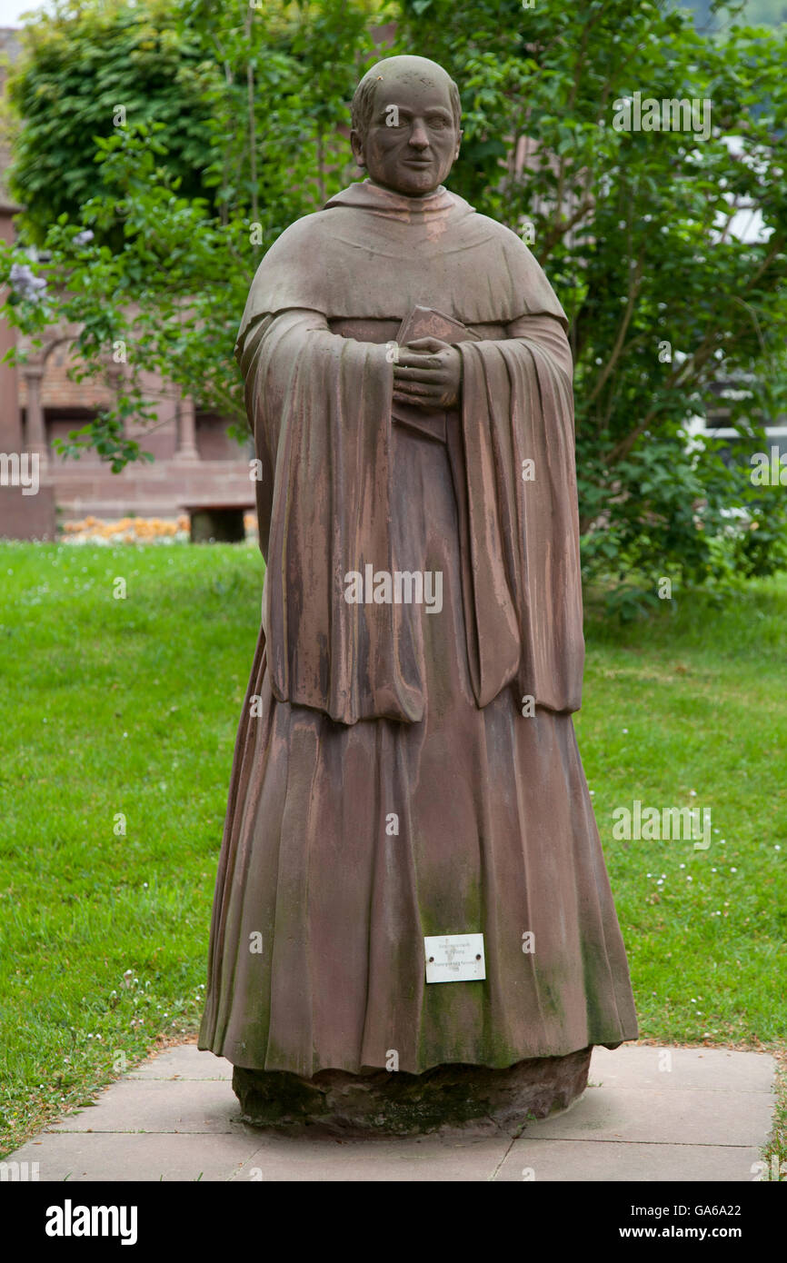 Cistercian monk, statue, Bad Herrenalb, Black Forest mountain range ...