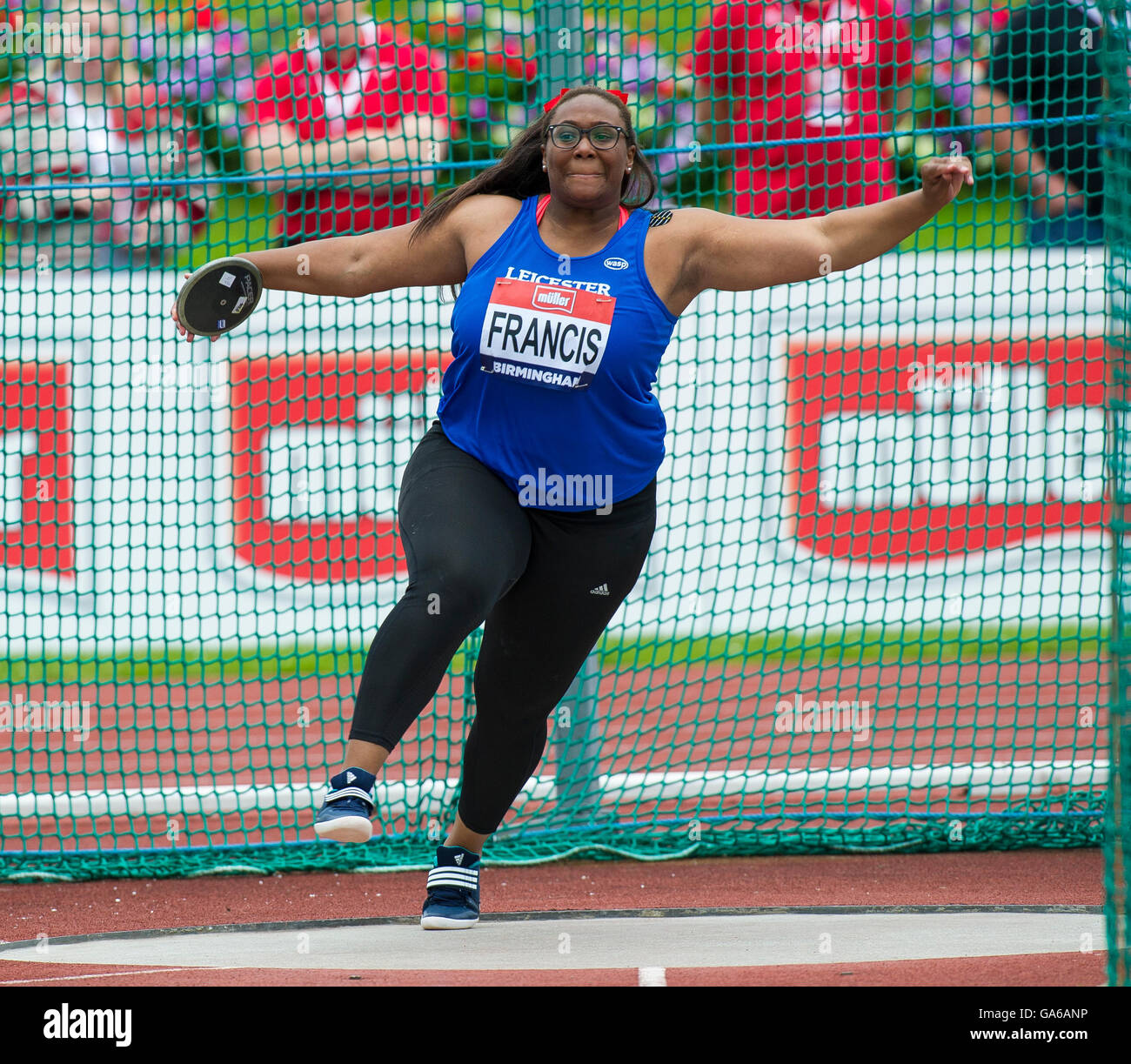 Birmingham 25th June 2016, Eden Francis competes in the women's Discus ...