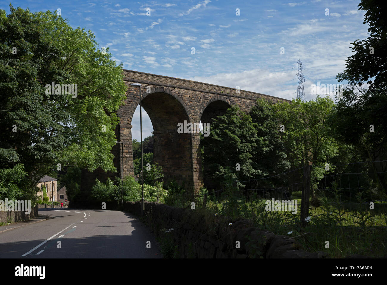 Chapel Milton with a train viaduct in Derbyshire Stock Photo - Alamy