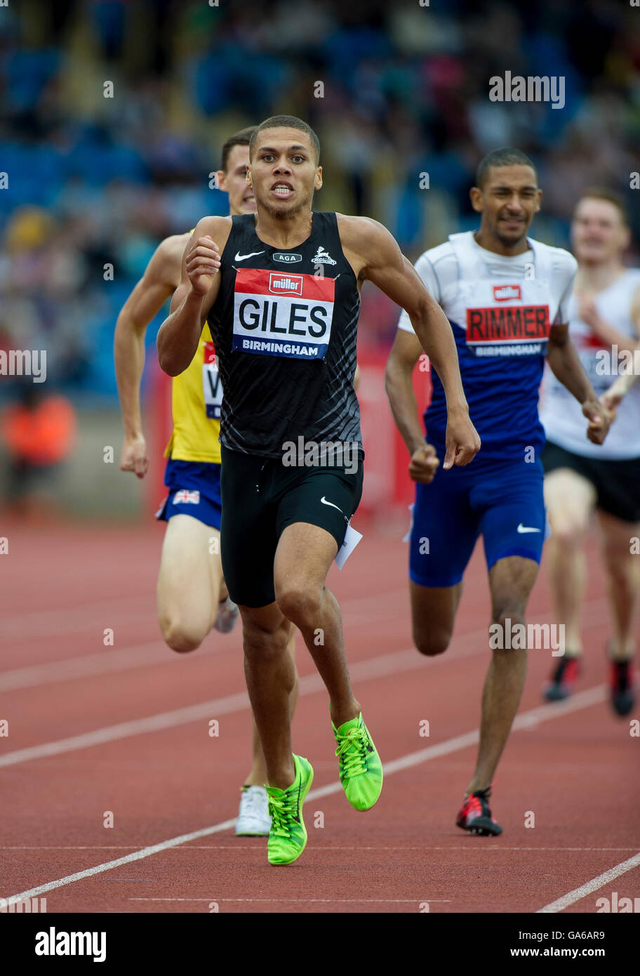 Birmingham 25th June 2016, Elliot Giles makes his way through the field ...
