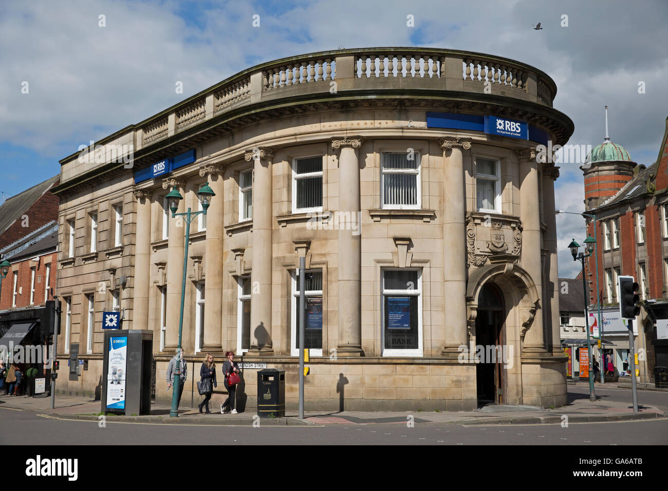 Blue skies over the RBS building in Chesterfield UK Stock Photo - Alamy
