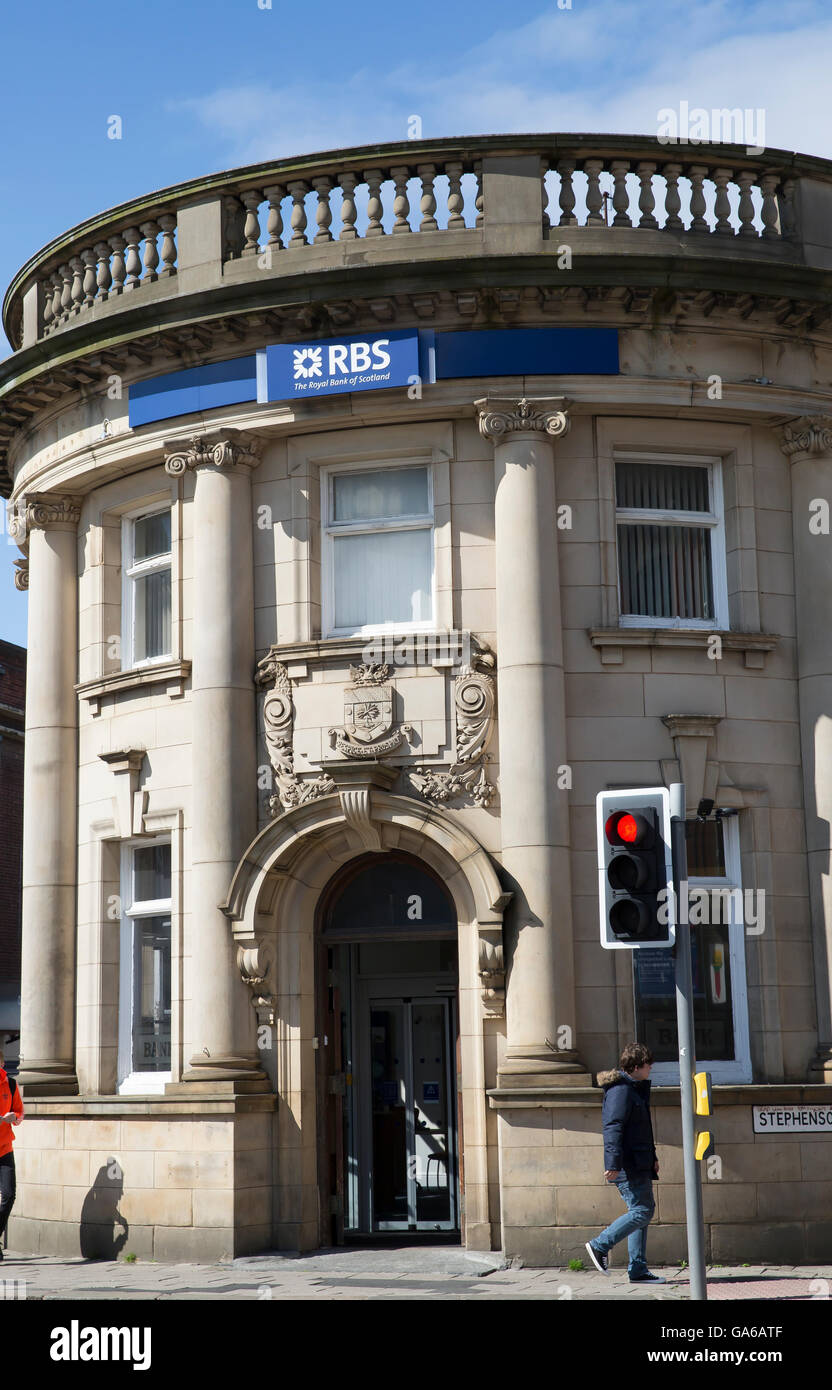 Blue skies over the RBS building in Chesterfield UK Stock Photo - Alamy