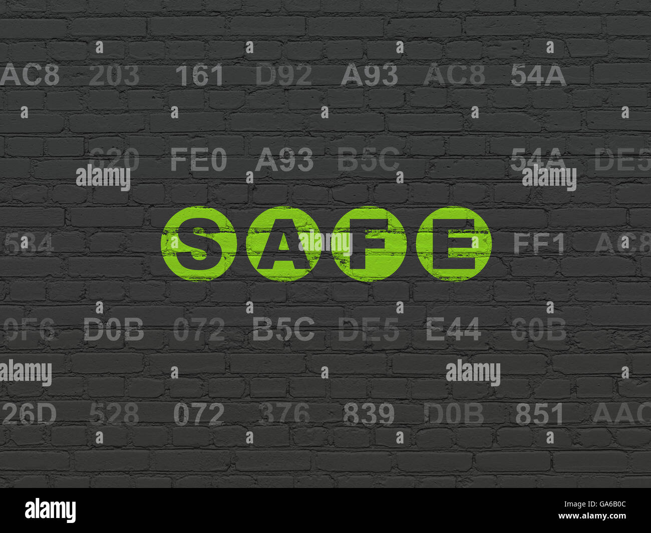 Protection concept: Safe on wall background Stock Photo - Alamy