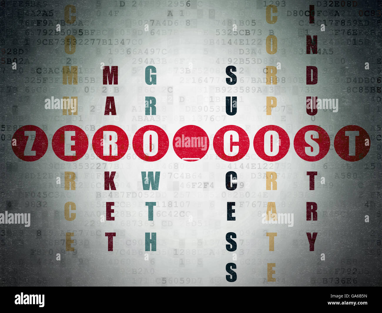 Business concept: Zero cost in Crossword Puzzle Stock Photo - Alamy