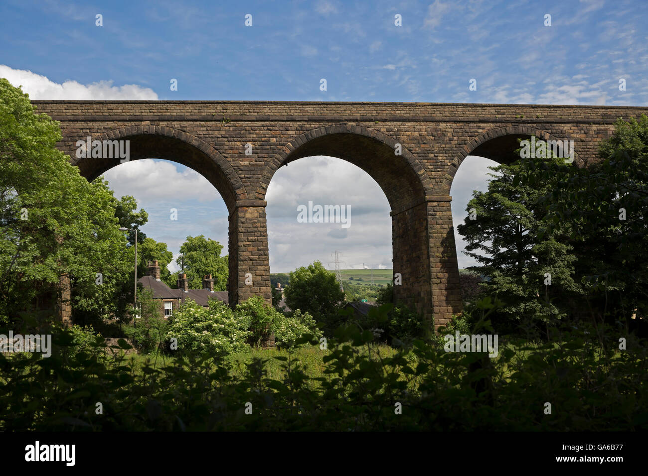 Chapel Milton with a train viaduct in Derbyshire Stock Photo - Alamy