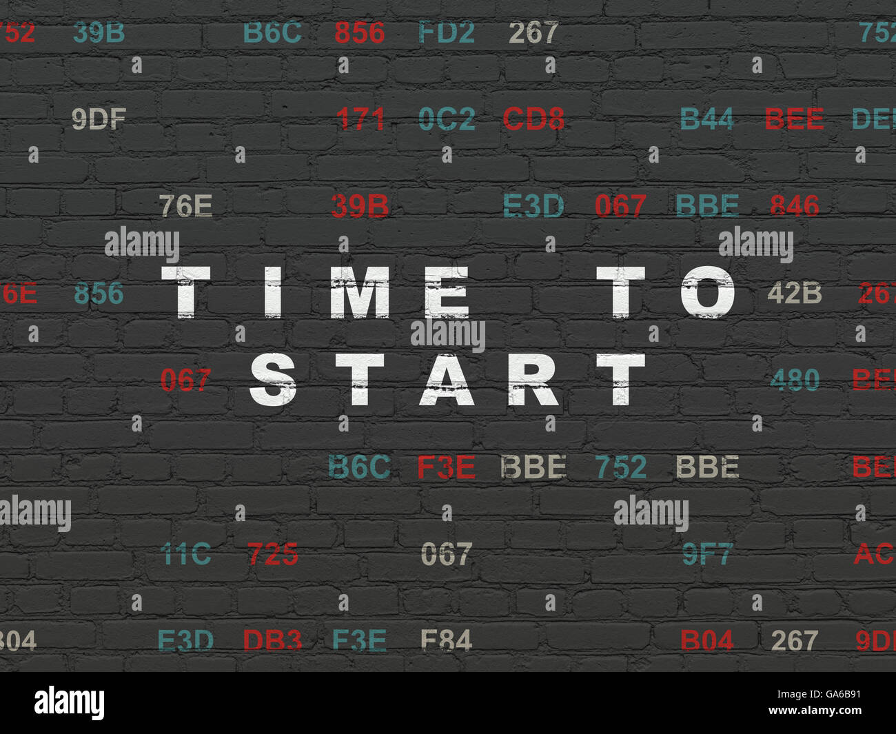 Time concept: Time to Start on wall background Stock Photo - Alamy