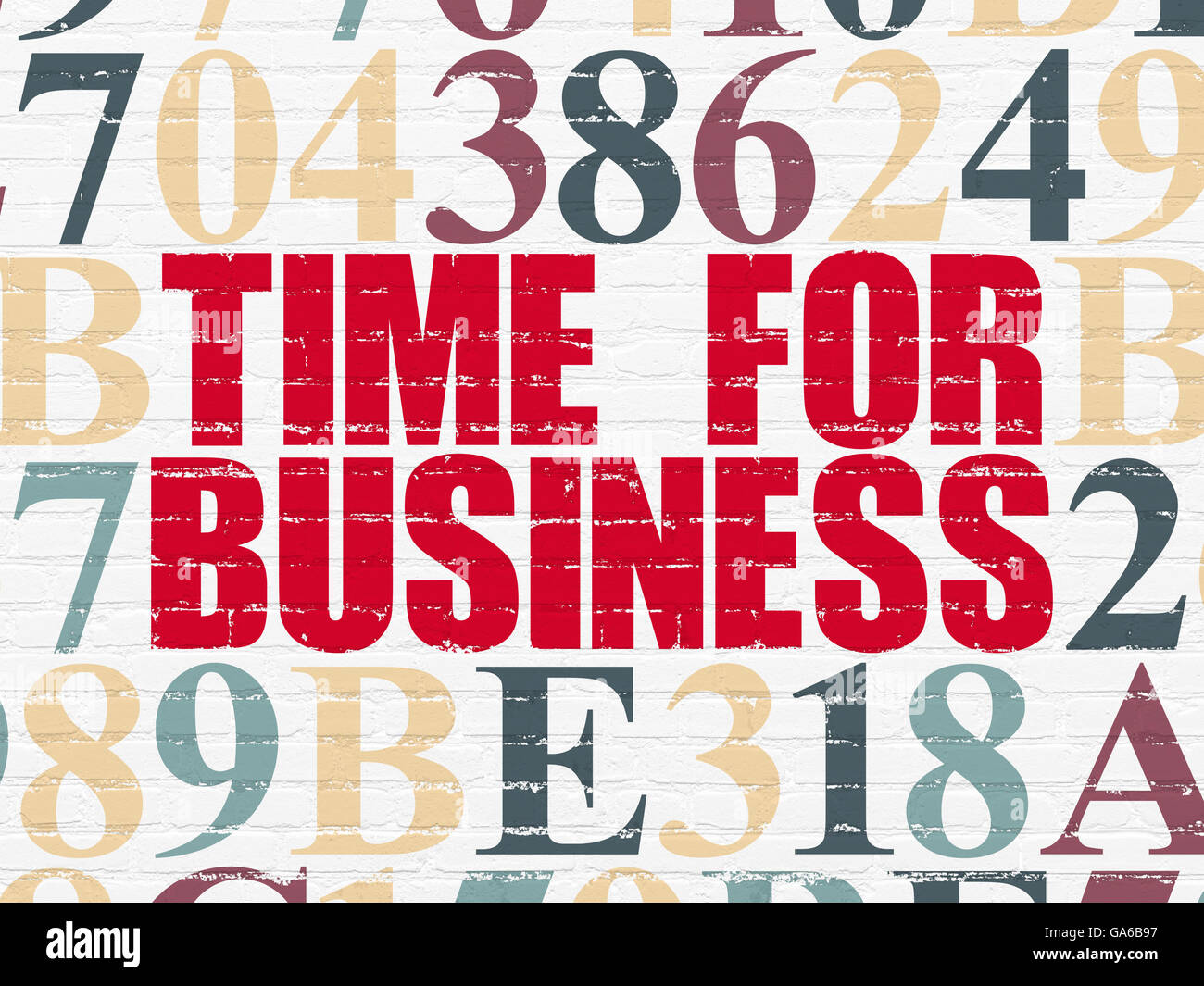 Timeline concept: Time for Business on wall background Stock Photo - Alamy