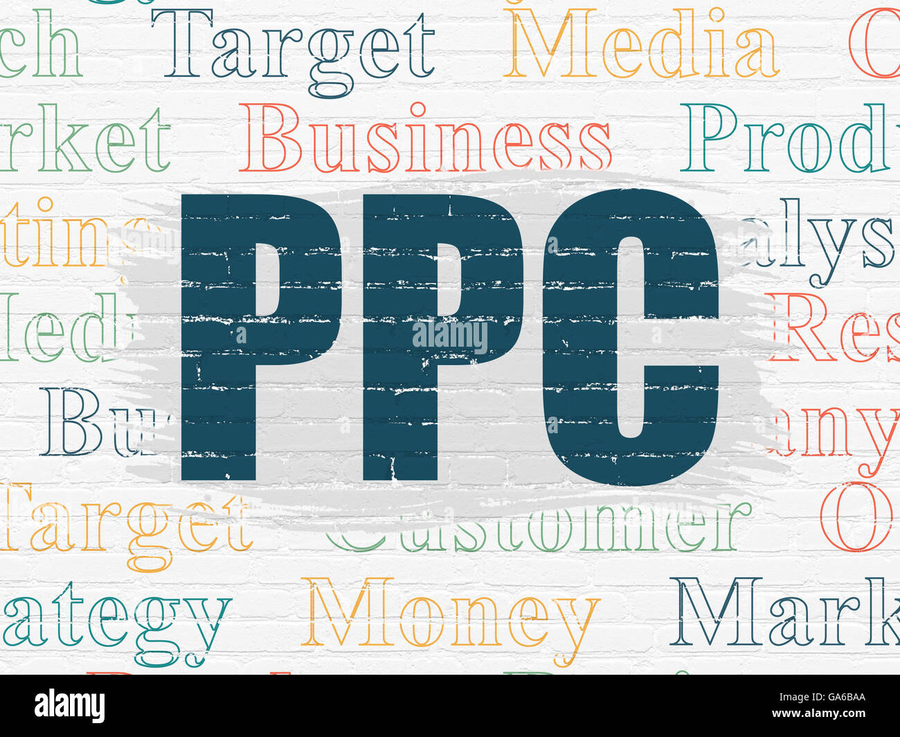 Marketing concept: PPC on wall background Stock Photo - Alamy