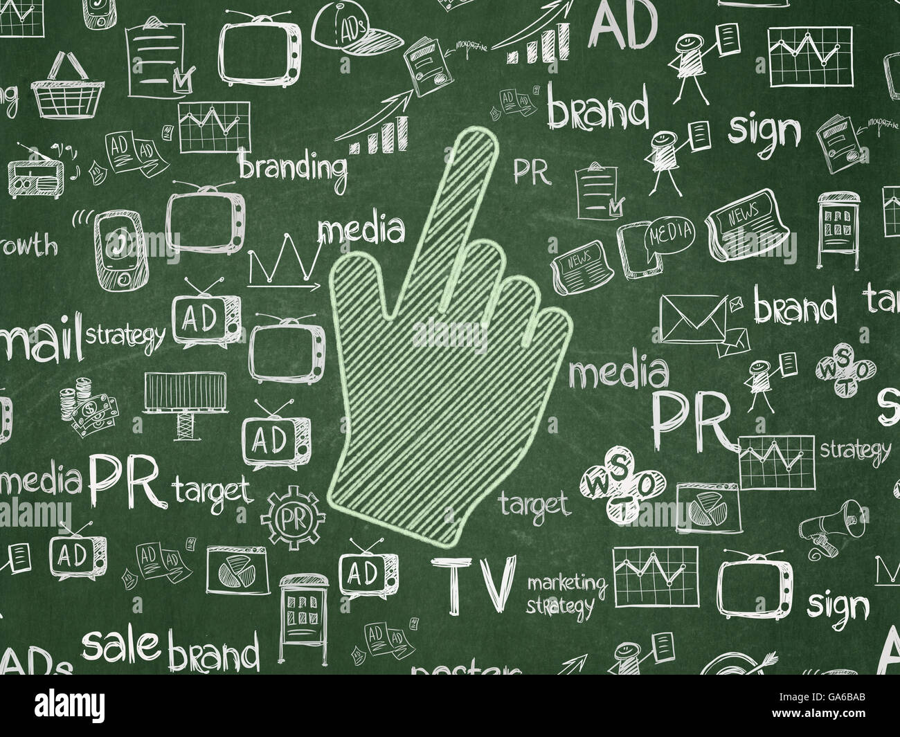 Advertising concept: Mouse Cursor on School board background Stock ...