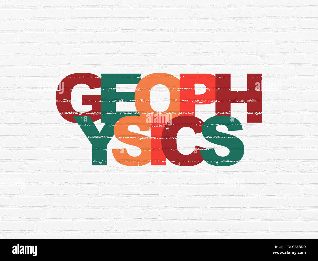 Science concept: Geophysics on wall background Stock Photo - Alamy