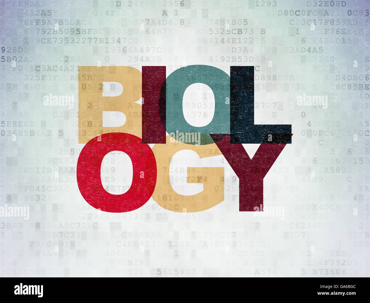 Education concept: Biology on Digital Data Paper background Stock Photo ...