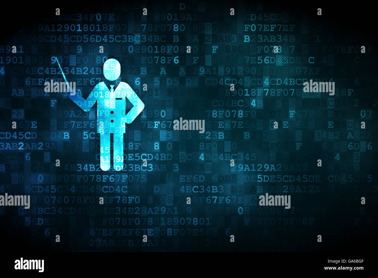 Studying concept: Teacher on digital background Stock Photo - Alamy