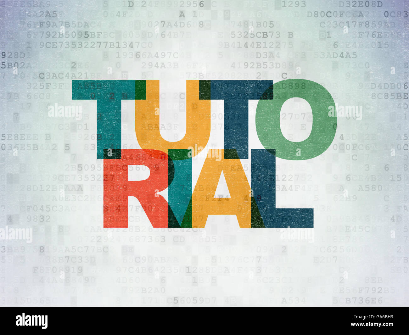 Learning concept: Tutorial on Digital Data Paper background Stock Photo ...