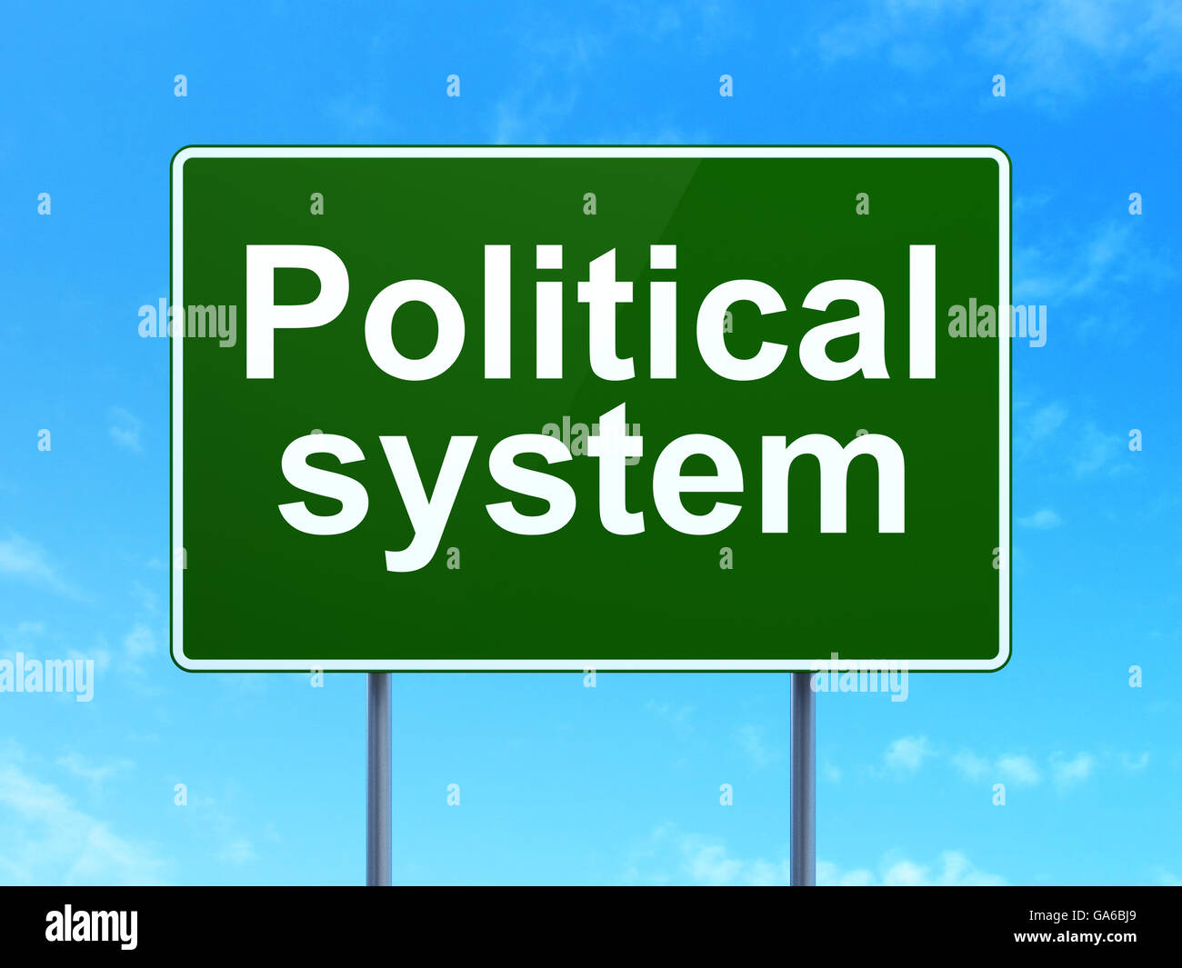 Political concept: Political System on road sign background Stock Photo ...