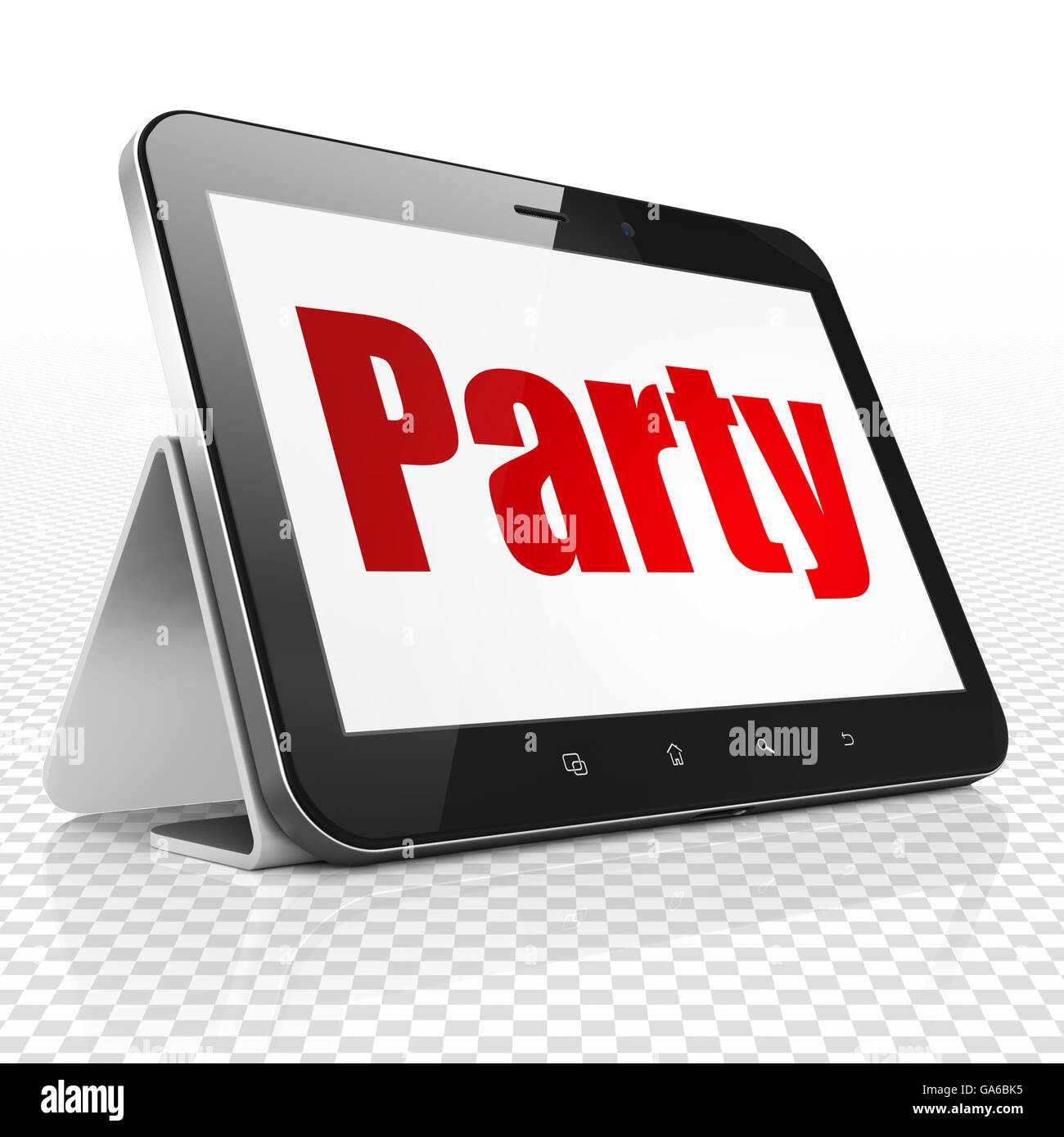 Entertainment, concept: Tablet Computer with Party on display Stock ...