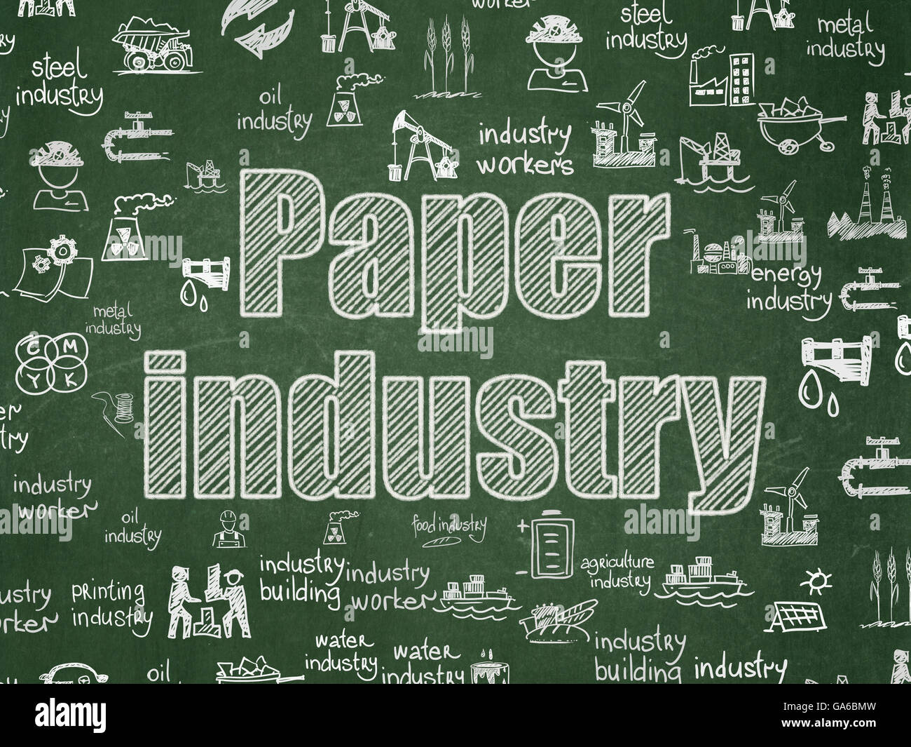 Manufacuring concept: Paper Industry on School board background Stock ...