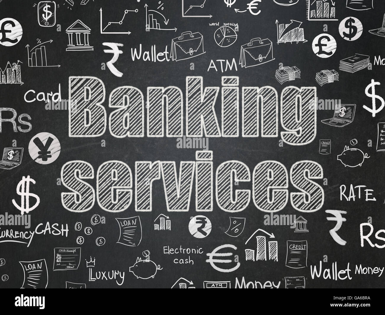 Banking concept: Banking Services on School board background Stock ...
