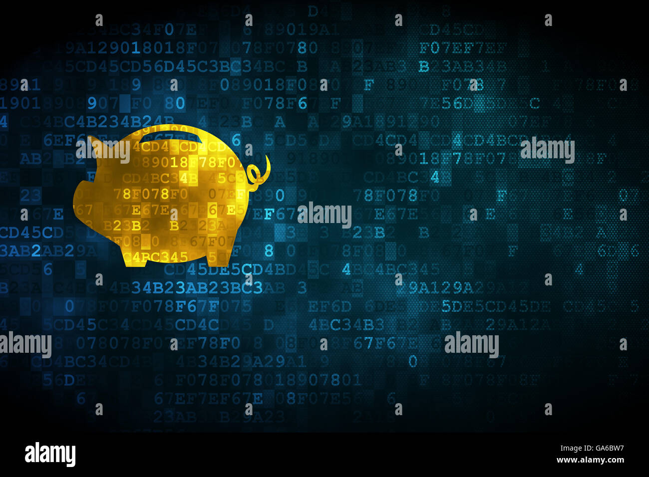 Banking concept: Money Box on digital background Stock Photo - Alamy