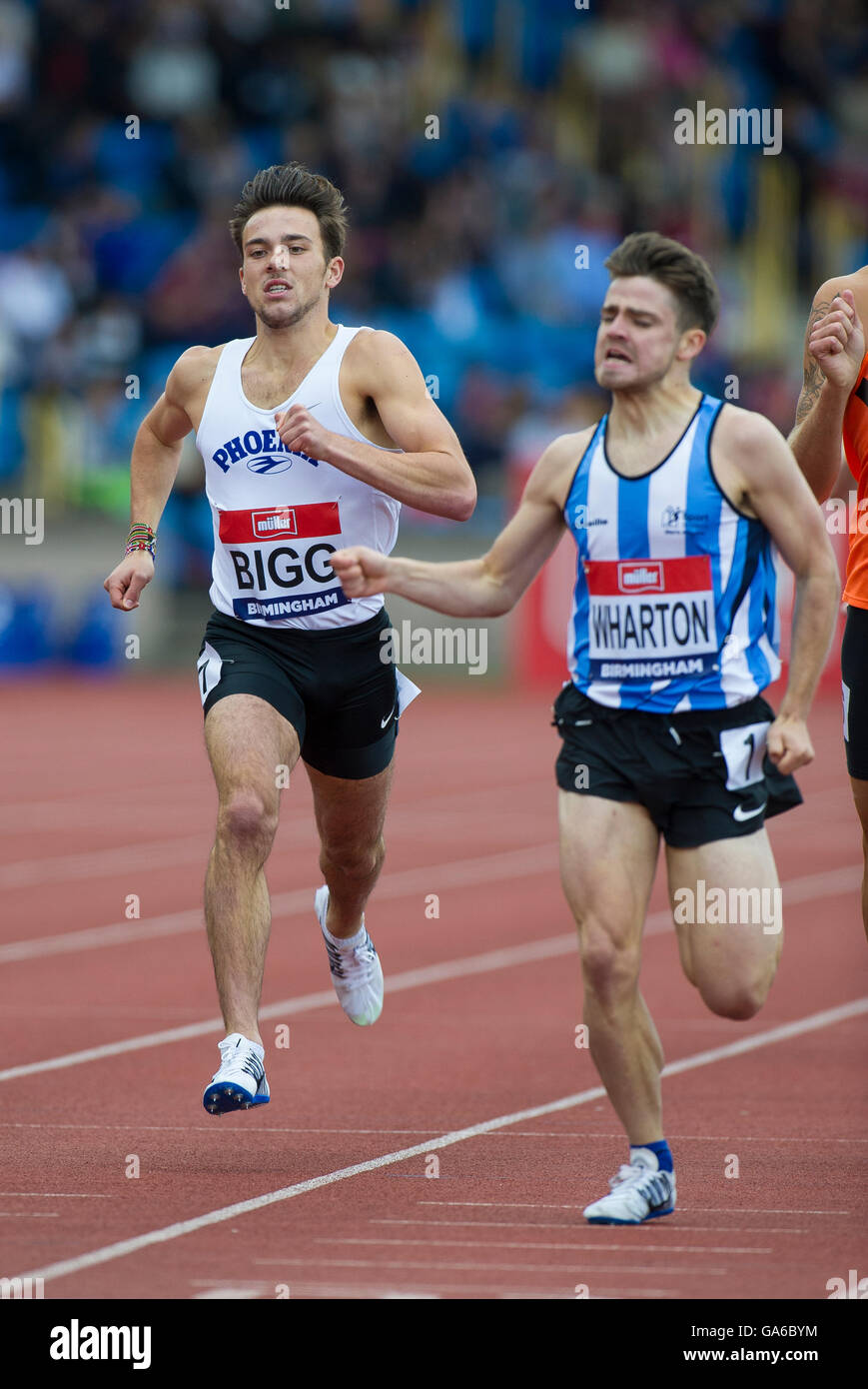 Birmingham 25th June 2016, Finley Bigg competing in the Men's 800m ...