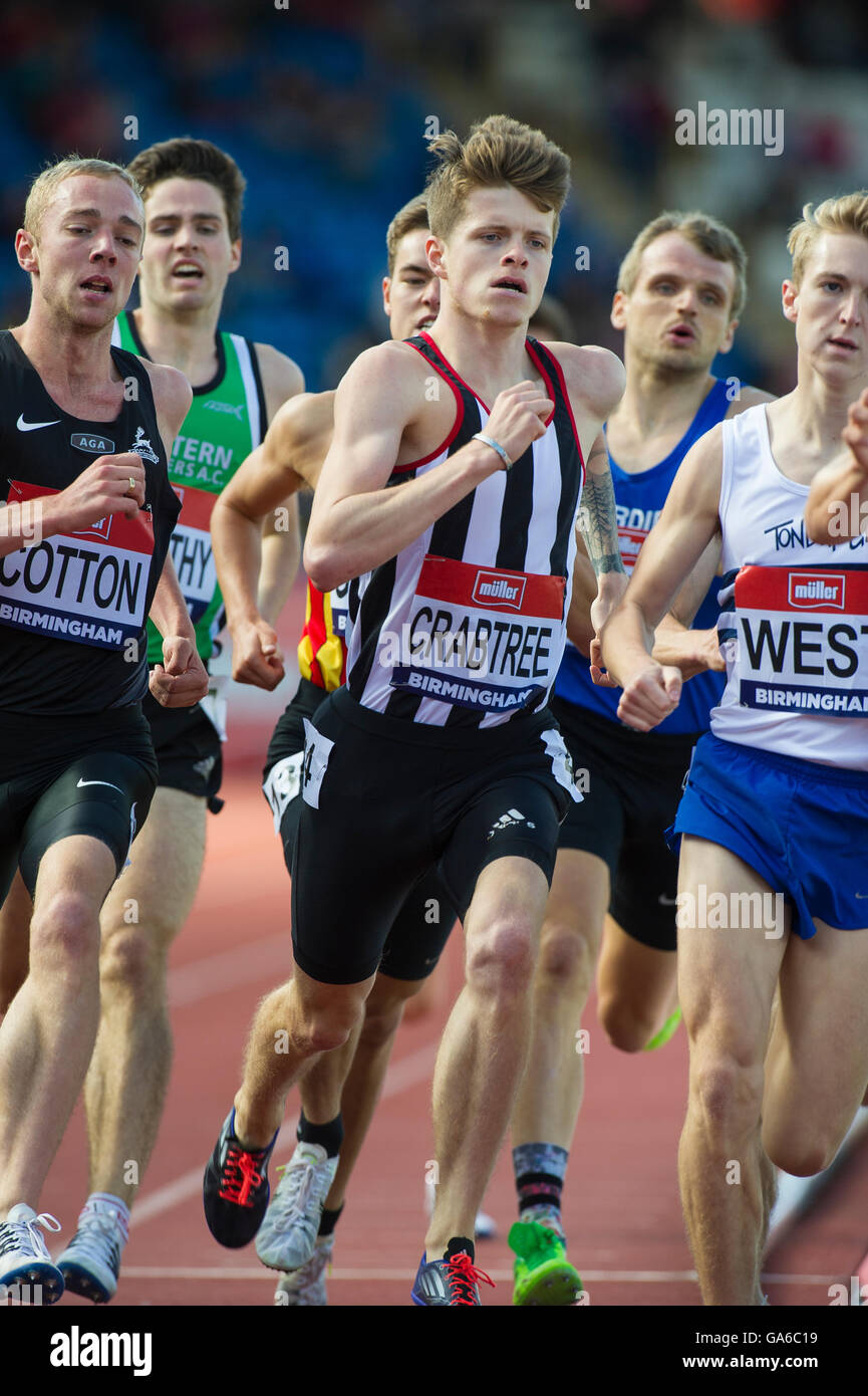 Birmingham 25th June 2016, Jack Crabtree competing in the Men's 1500m ...