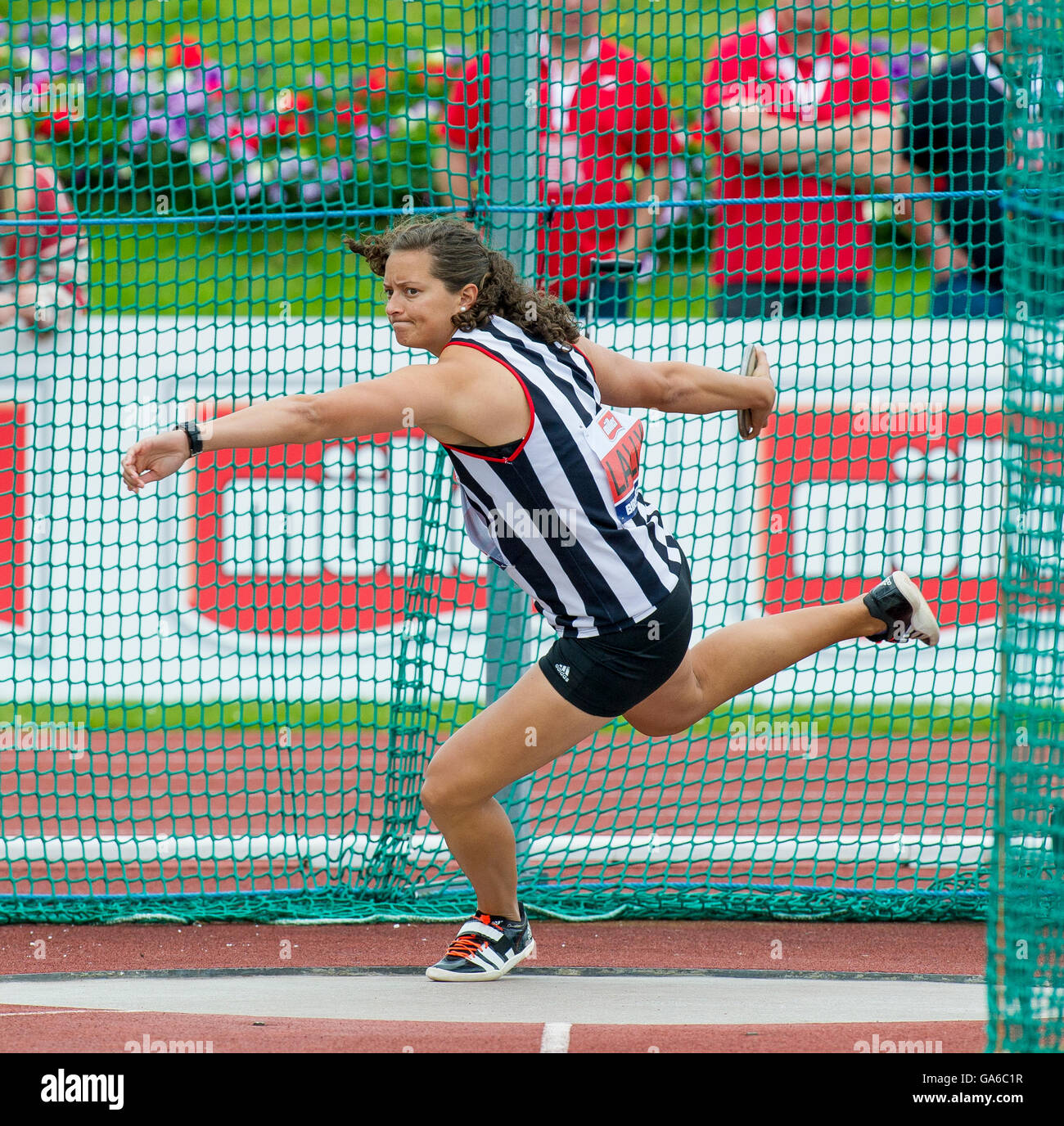 Birmingham 25th June 2016, Jade Lally competes in the women's Discus ...