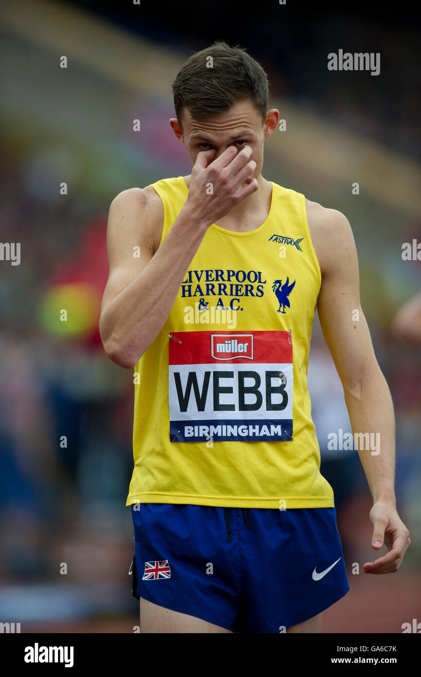 Birmingham 25th June 2016, Jamie Webb compete's in the Mens 800 Metres Final during Day Three of ...