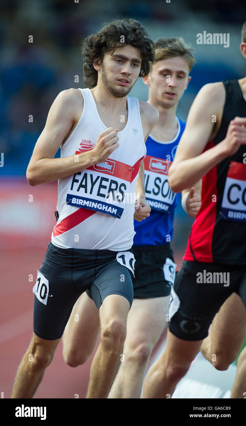 Birmingham 25th June 2016, Matthew Fayers competing in the Men's 1500m ...