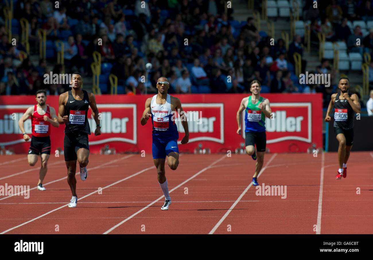 Birmingham 25th June 2016, Matthew Hudson-Smith competing in the Men's 400m during day two of ...