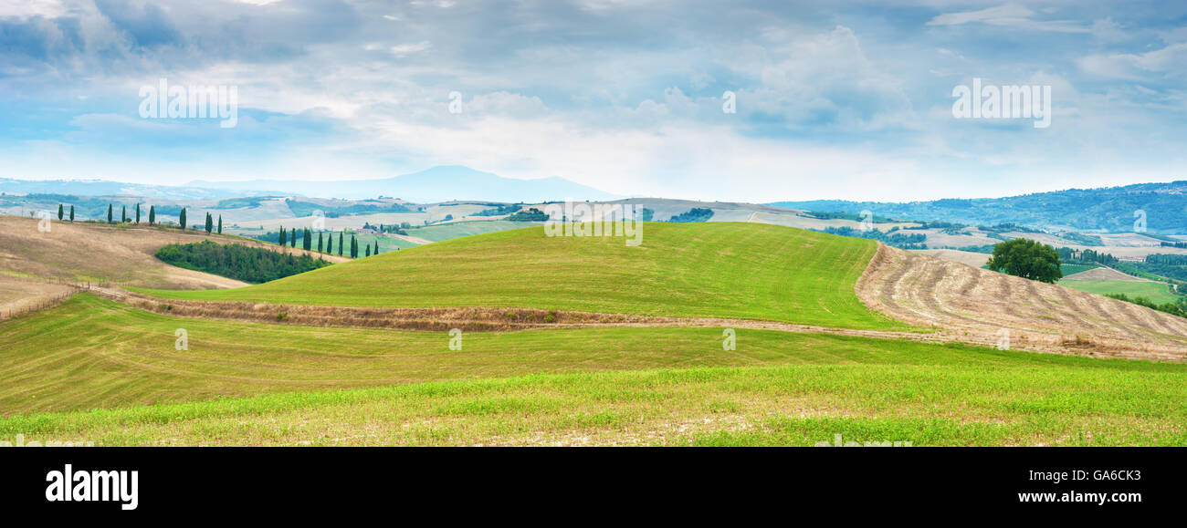 Rolling hills landscape in Tuscany, Italy Stock Photo - Alamy