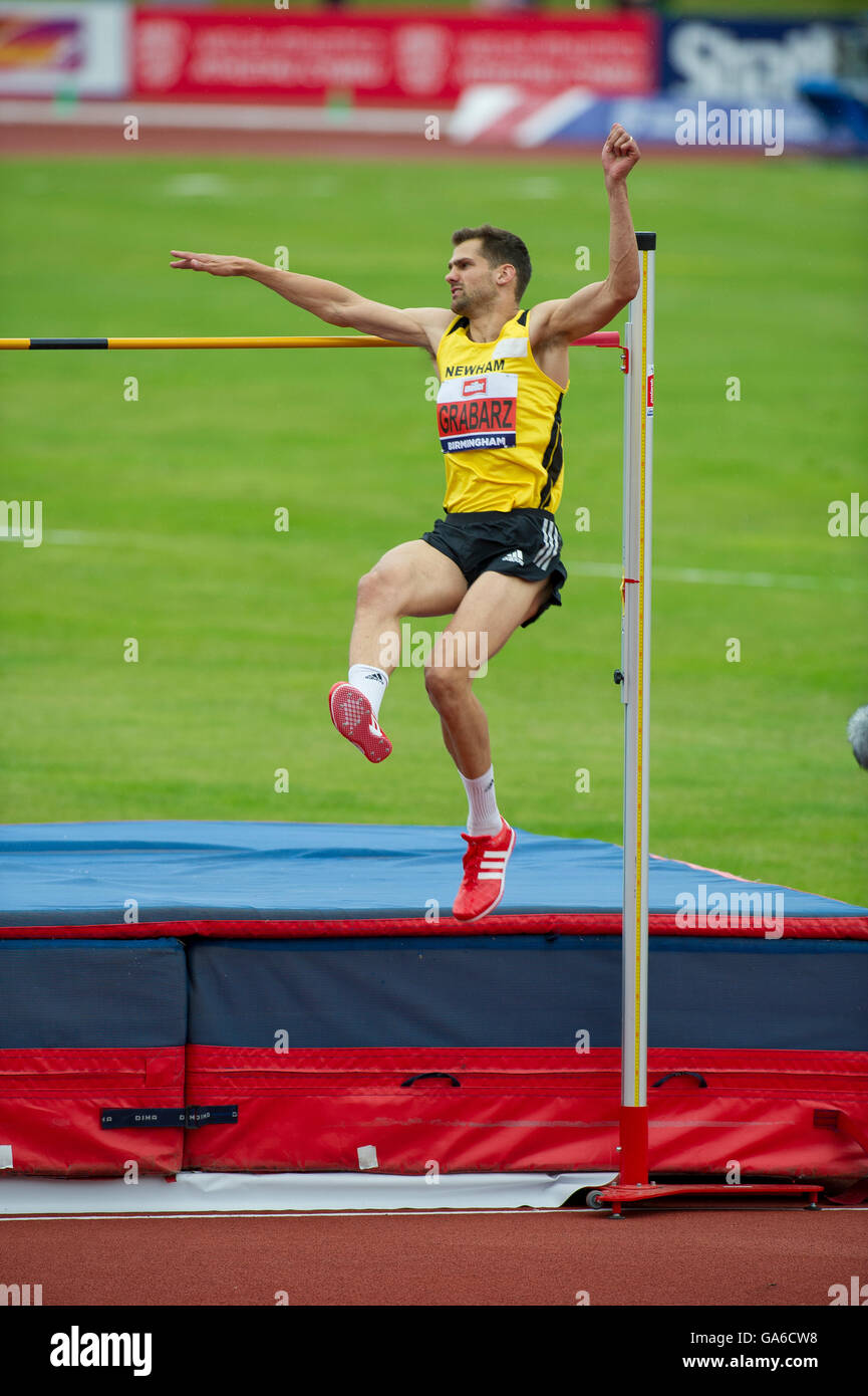 Robbie grabarz competes in the mens high jump hi-res stock photography ...