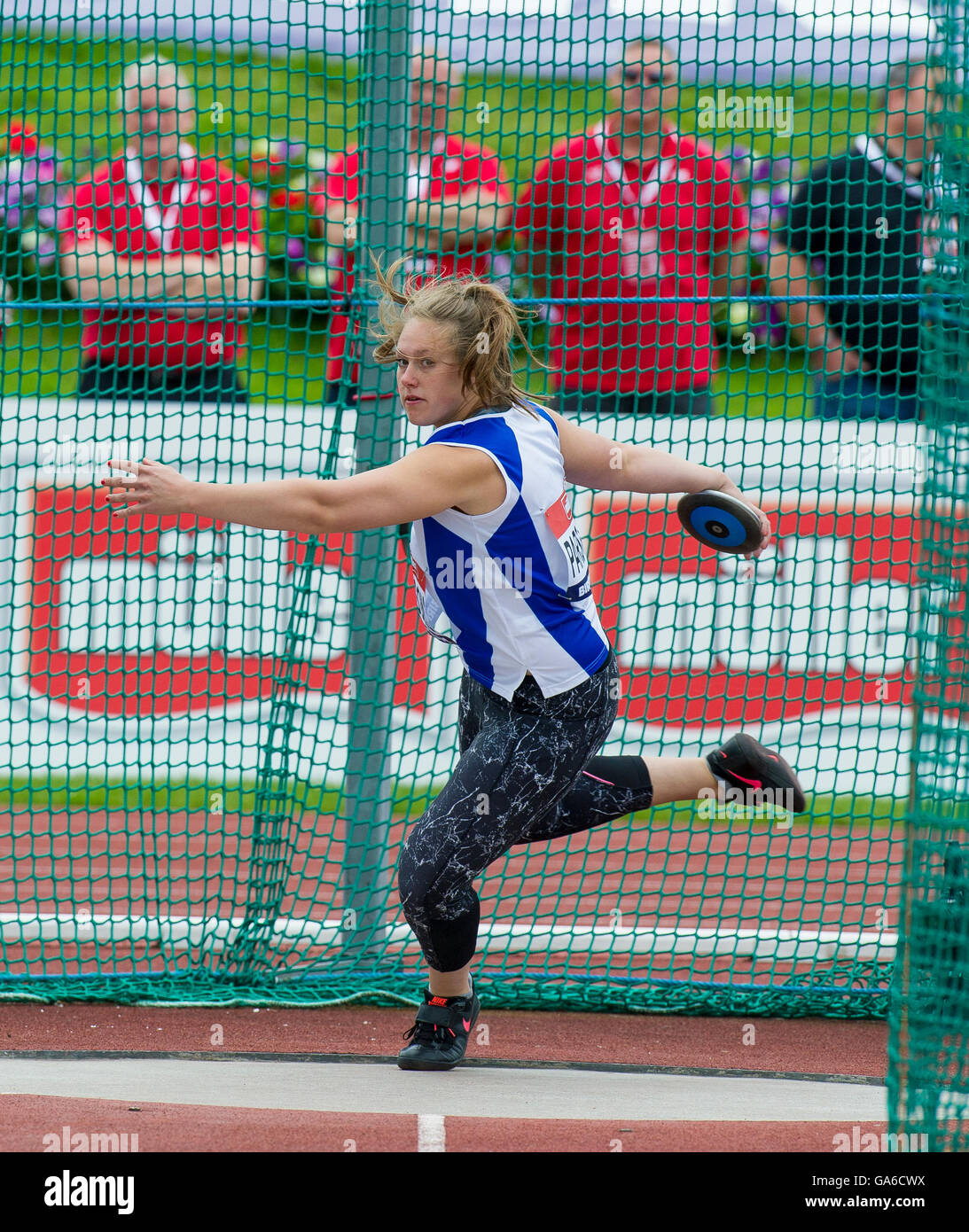 Birmingham 25th June 2016, Sarah Parsons competes in the women's Discus ...