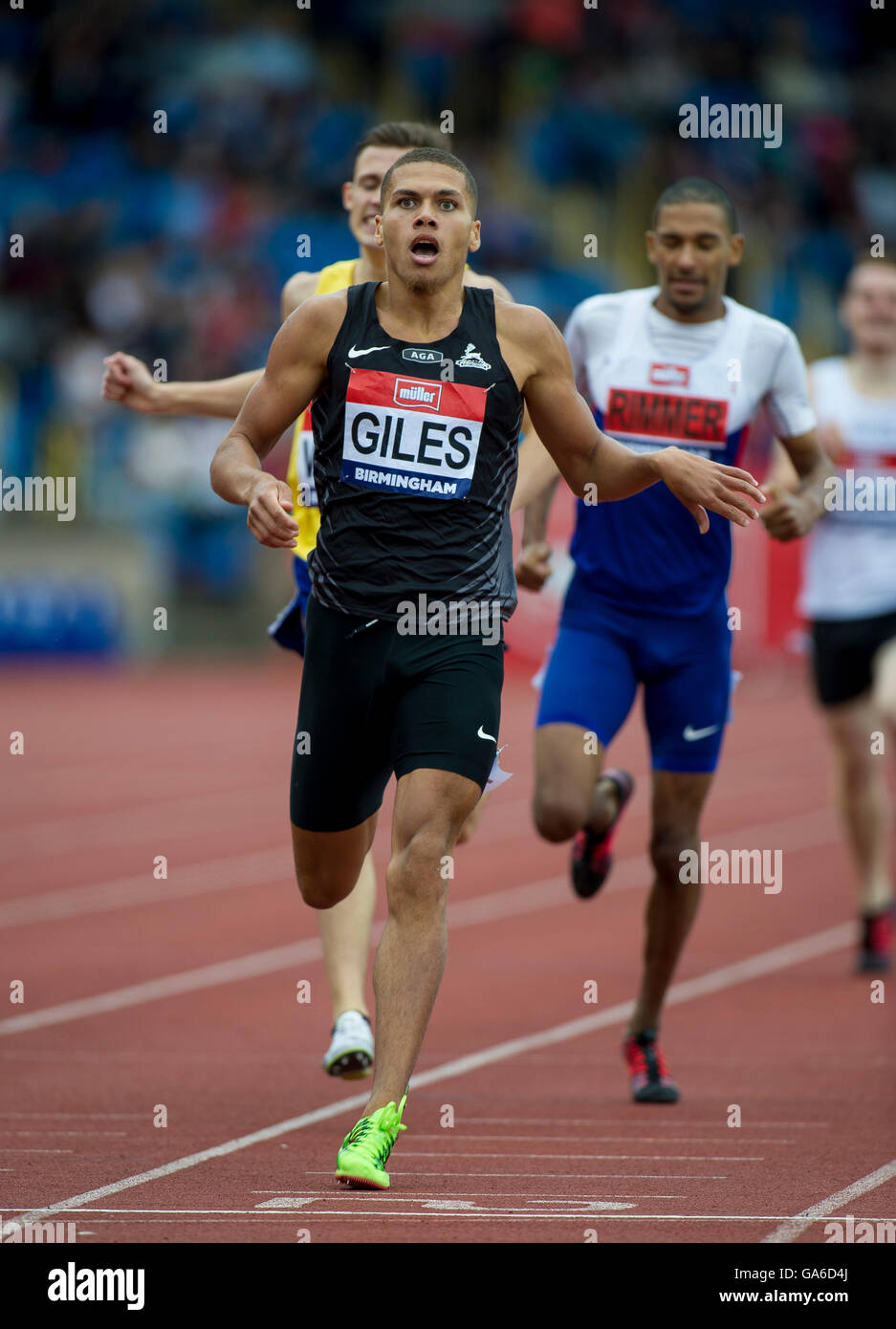 Birmingham 25th June 2016, Elliot Giles makes his way through the field ...