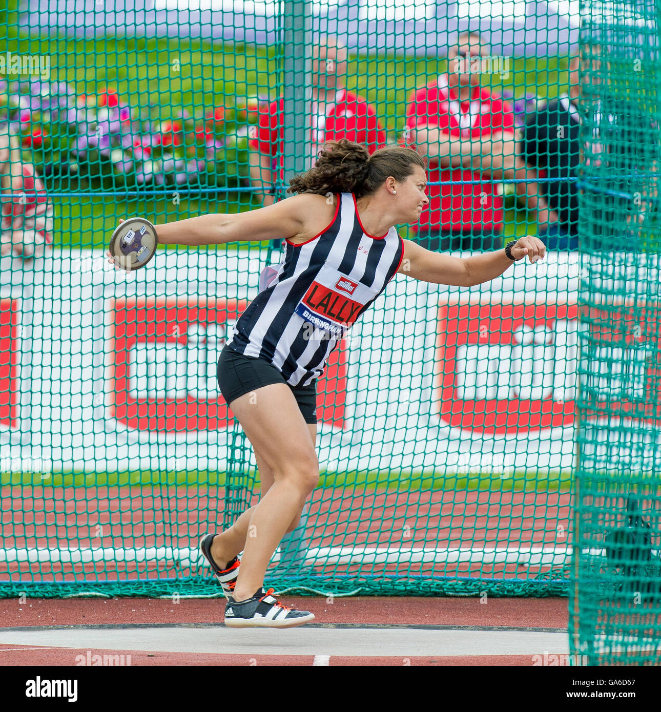 Birmingham 25th June 2016, Jade Lally competes in the women's Discus ...