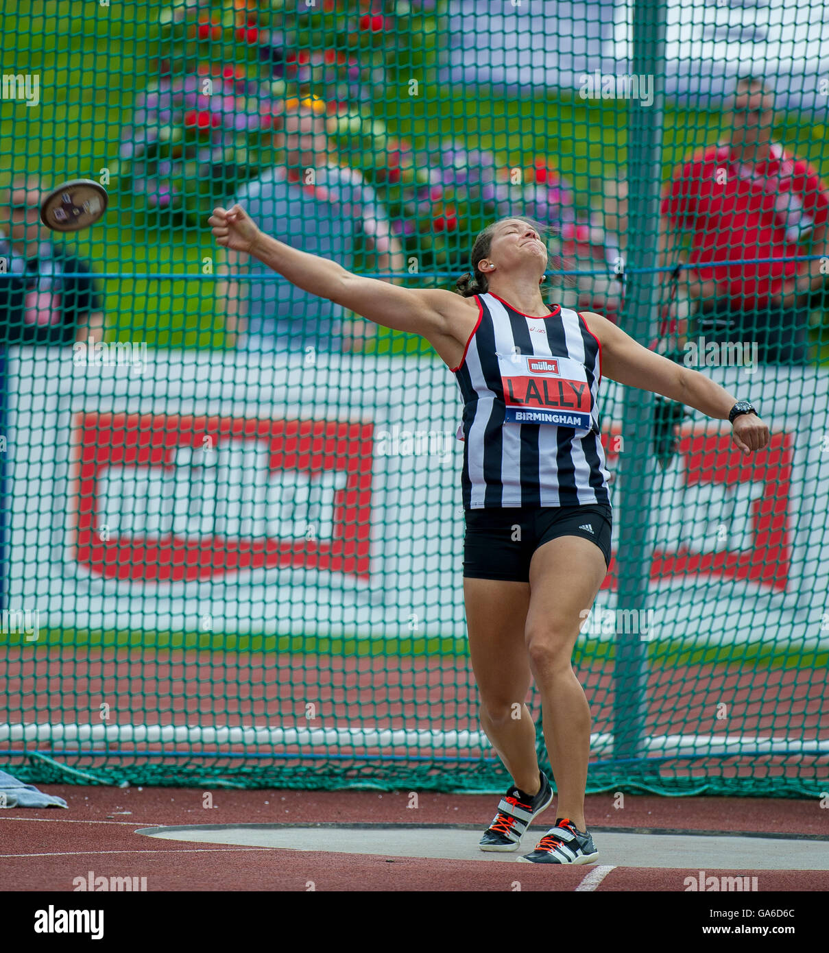 Birmingham 25th June 2016, Jade Lally competes in the women's Discus ...