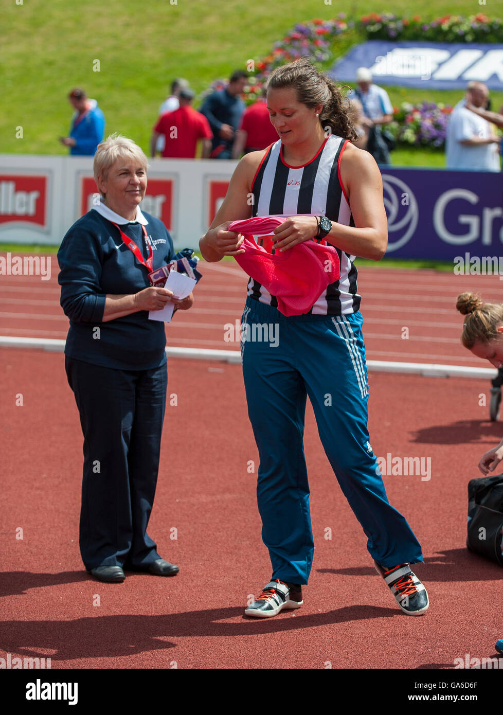 Birmingham 25th June 2016, Jade Lally competes in the women's Discus ...
