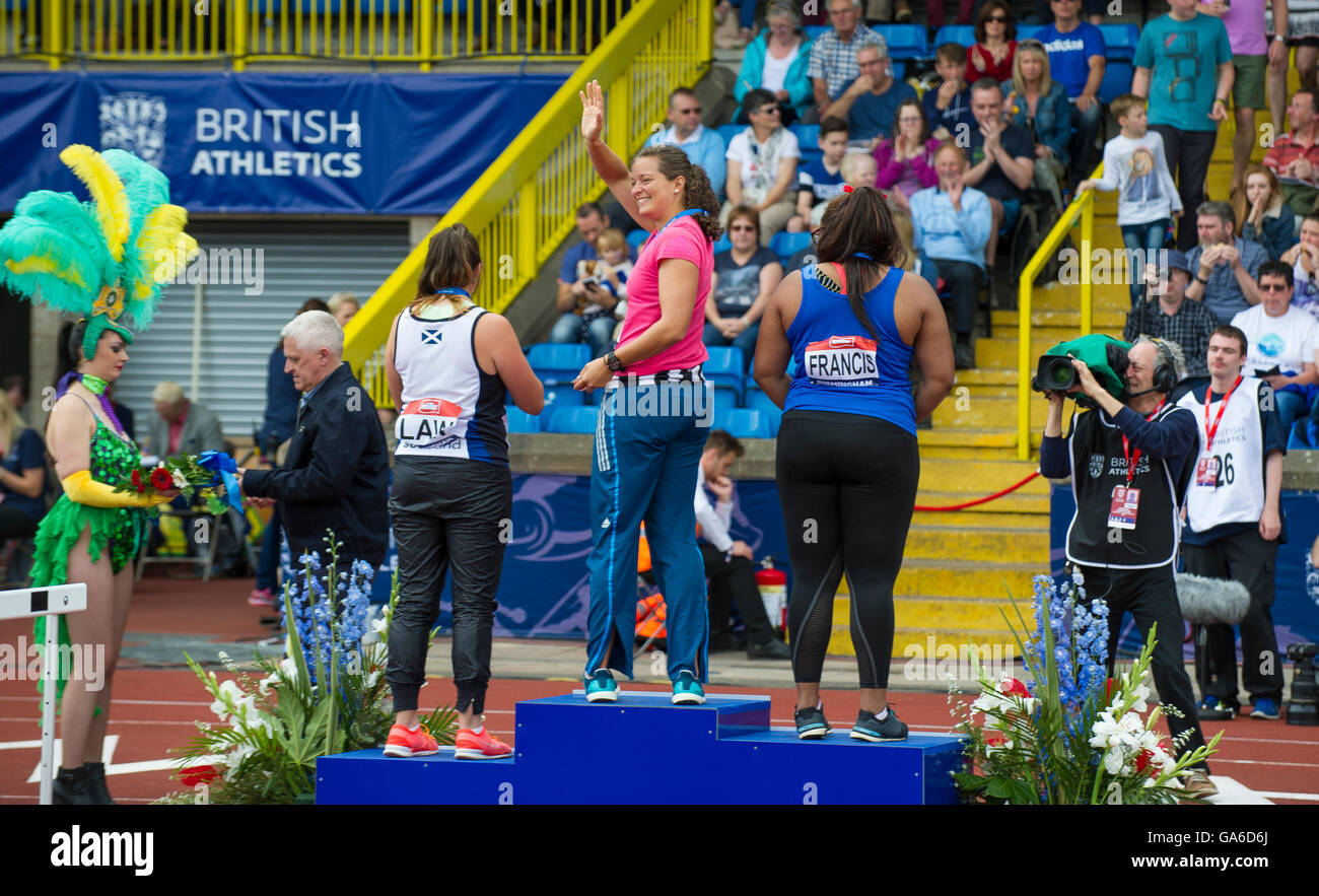 Birmingham 25th June 2016, Jade Lally medal presentation in the women's ...