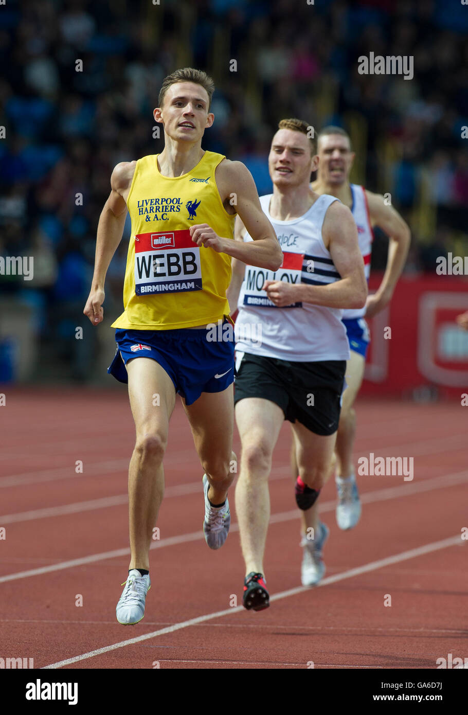 Birmingham 25th June 2016, Jamie Webb competing in the Men's 800m ...