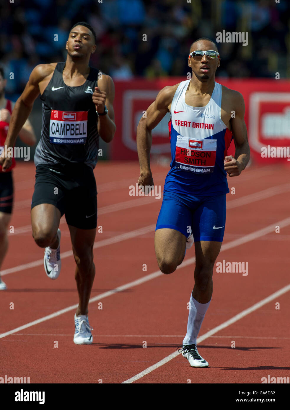Birmingham 25th June 2016, Matthew Hudson-Smith competing in the Men's 400m during day two of ...