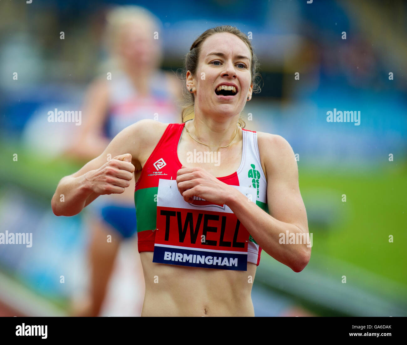 Birmingham 25th June 2016, Steph Twell celebrates winning the womens ...
