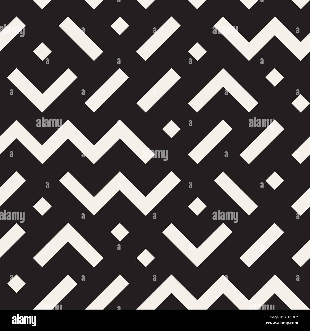 Vector Seamless Black and White Geometric Shapes Jumble Pattern Stock ...