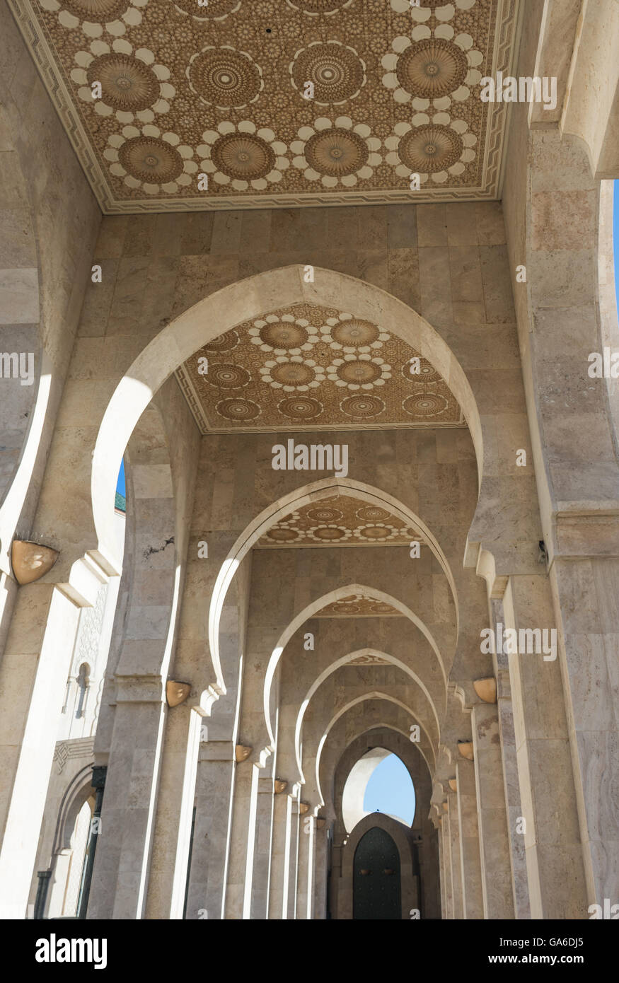 view of the arches outside the mosque of hassan Stock Photo - Alamy