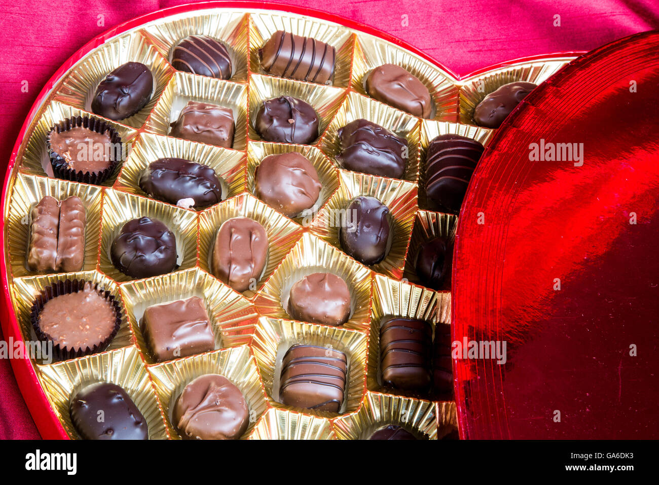 A heart shaped box of Valentine's chocolates Stock Photo - Alamy